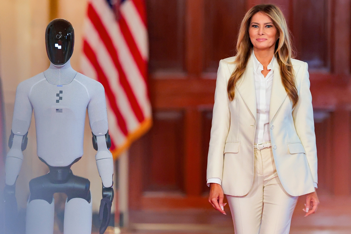 Melania Trump desfila com robô humanoide em evento na Casa Branca